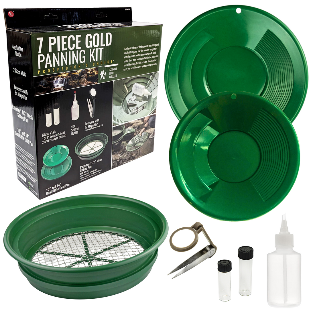 7 Piece Gold Panning Kit | In Box – Sluiceboy Prospecting LLC