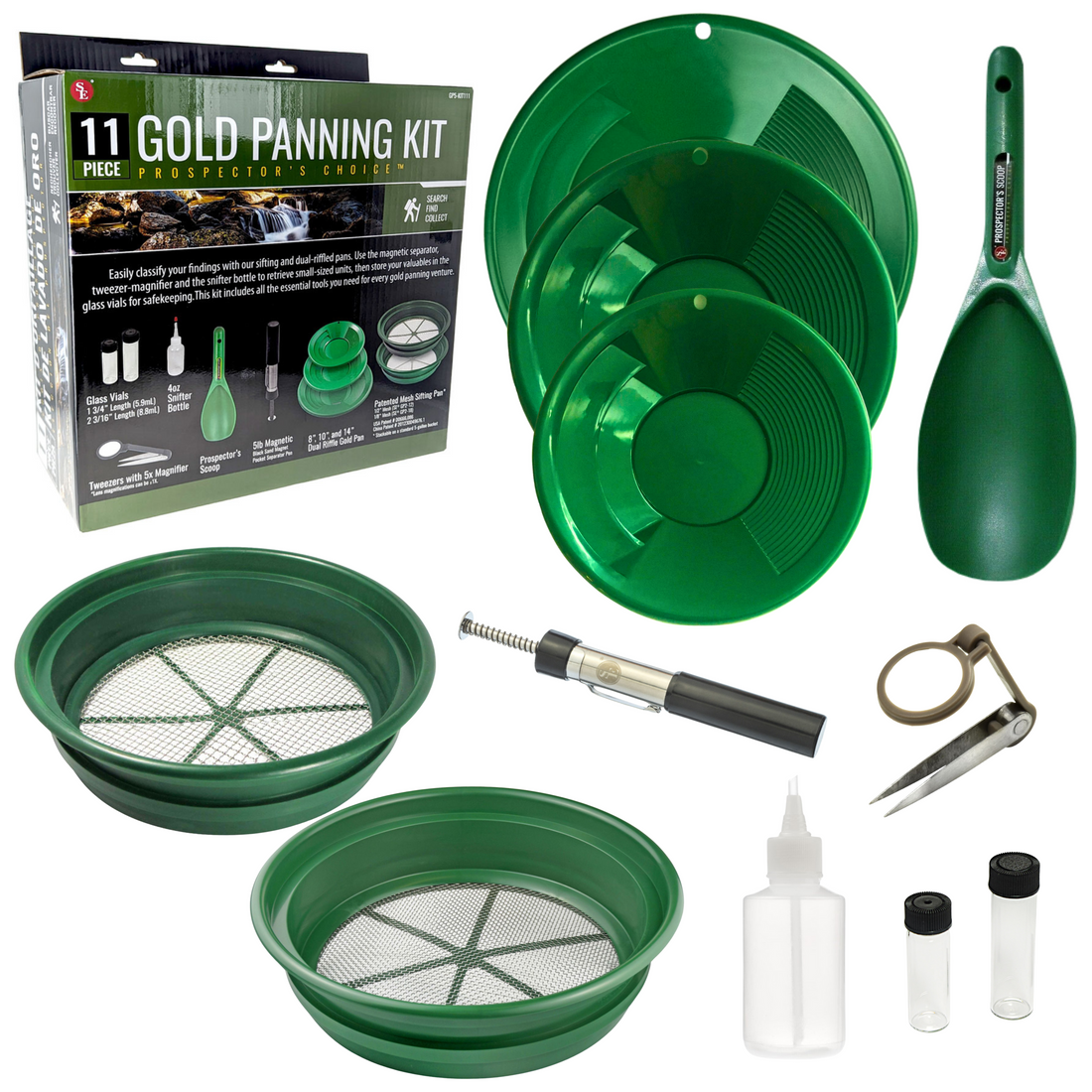11 Piece Gold Panning Kit | In Box – Sluiceboy Prospecting LLC