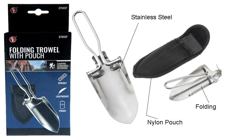 Mini Stainless Steel Folding Trowel | With Pouch – Sluiceboy ...