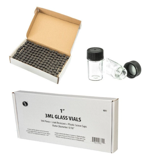 Box of 3mL Dram Glass Vials - 144 Count – Sluiceboy Prospecting LLC